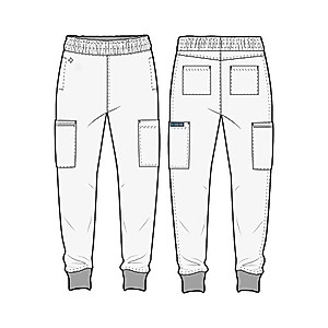 Med Couture Women's Energy Collection Seamed Jogger Scrub Pant, Black, Medium