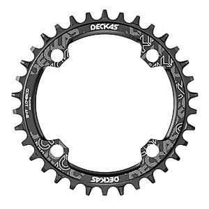 Narrow Wide Tooth Bicycle Chainring 32T 34T 36T 38T 104mm BCD Round or Oval CNC Machined Alloy Fits 9 10 11 Speed Chains (Round, 36T)