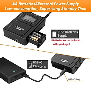 Wireless Lavalier Microphone, Comica CVM-WM200A 96-Channel UHF Wireless Lapel Microphone System for Cameras/XLR Camcorders Interview Youtube Video Recording, Dual Lav Mic with 394FT Transmission