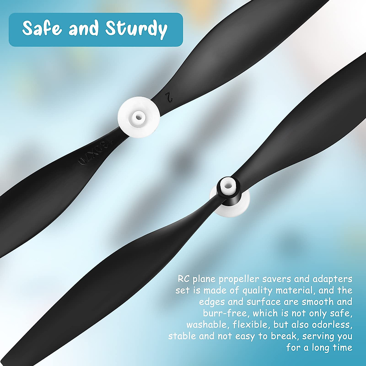 Zhanmai 3 Sets Spare Rc Plane Propellers Rc Airplane Carbon Fiber Nose Cone Compatible with Tr-c285g Plane and Tr-c385 4 Channel Remote Control Airplane with Propeller Savers and Adapters