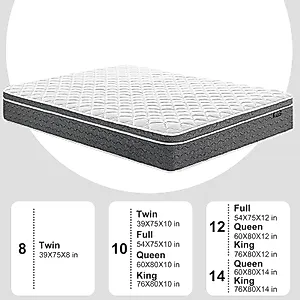 Ablyea King Size Mattress 14 Inch Mattress King Size - Memory Foam & Individually Pocket Coils Springs | Pressure Relief | Motion Isolation, Edge Support | CertiPUR-US Certified | Medium Firm