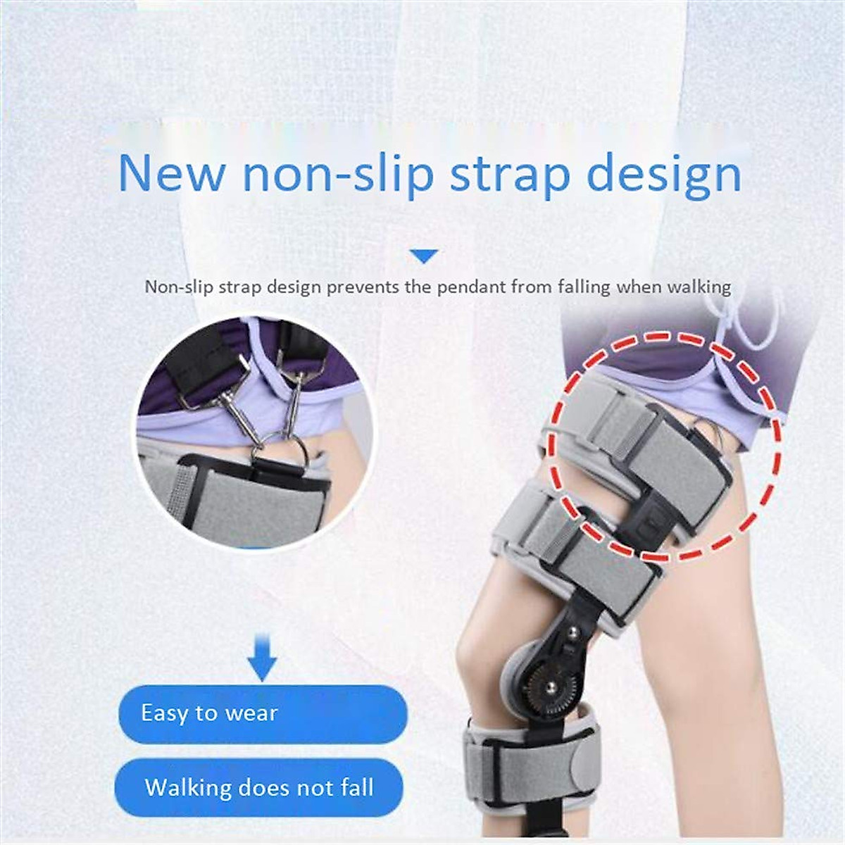 PHASFBJ Knee Joint Fixation Bracket, Adjustable Knee Brace Fracture Rehabilitation Knee Orthosis Support Splint Stabilizer Wrap Sprain Post-Op Meniscus Injury,Ordinary(universal)