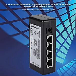 PoE Ethernet Power Supply 4 Port POE DC 12V-48V Power Adapter Injector for IP Camera 802.3af/802.3at Device