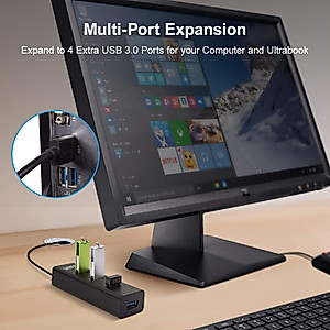 [Bundle] 4-Port USB 3.0 Hub Long Cable and Dual Bay Hard Drive Docking Station