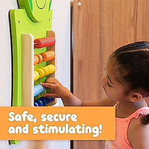 SPARK & WOW Frog Activity Wall Panel - Ages 18m+ - Montessori Sensory Wall Toy - Abacus Activity - Busy Board - Toddler Room Décor
