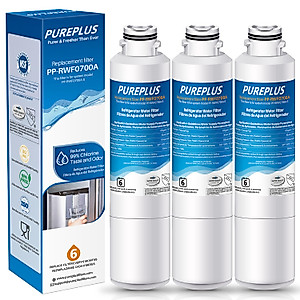 PUREPLUS DA29-00020B Refrigerator Water Filter Replacement for Samsung RF28HMEDBSR, RF263BEAESR, HDX FMS-2, HAF-CIN/EXP, RF4287HARS, RF28HFEDBSR, DA29-00020A, RF261BEAESR, DA97-08006A, 469101, 3PACK