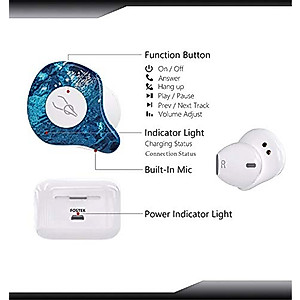 Sabbat X12 PRO 3D Clear Sound True Wireless Earbuds Blutooth 5.0 TWS Stereo Earphones A week's Endurance with Built-in Mic and Charging Case for iPhone Samsung iPad Android (07 Fantasy)