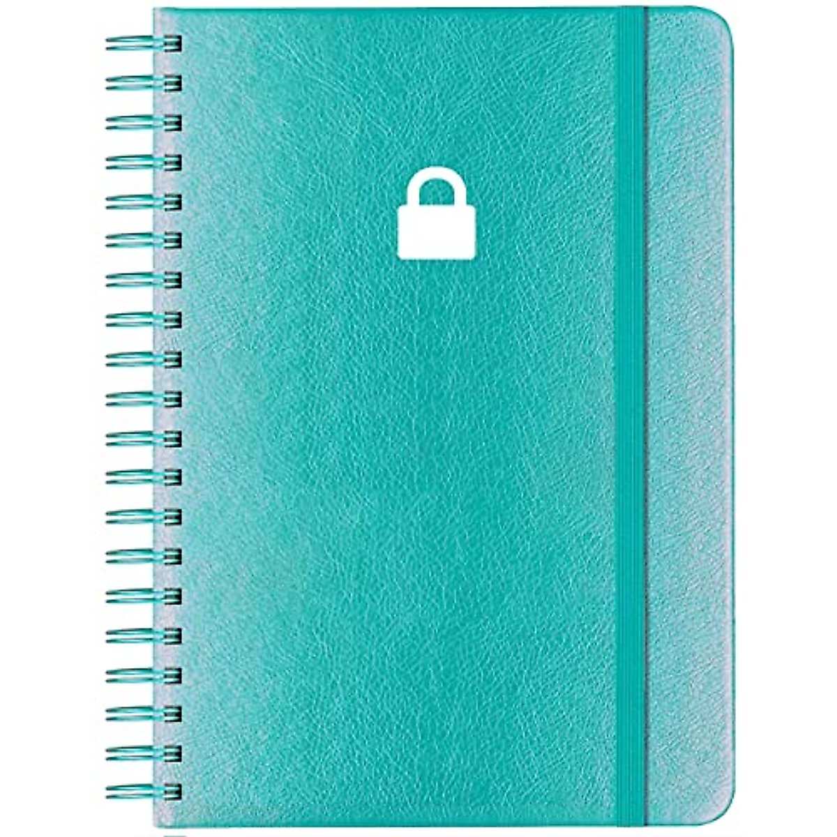 Nokingo Spiral Password Book with Alphabetical Tabs - 5x7 inch Password Organizer with A-Z Tabs for Internet Login, Website, Username, Password. Password Keeper for Home or Office, PU Cover, Teal