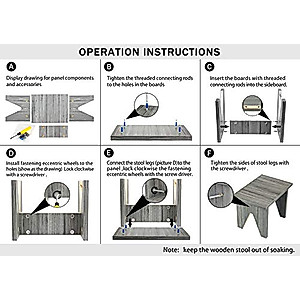 Ouya Wooden Step Stool for Adults and Kids Sturdy Footstool with Non Slip Pads for Kitchen Garden and Bedroom Capacity 400 to 500lbs Dark Grey