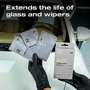 Nasiol GlasShield Wipe-On Nano Rain Repellent Wipes for Windshield, Water Repellent, Easy Application, Powerful Effect, Antistain Wipes, for Automobile Windshield and Helmet, Visor, Glasses