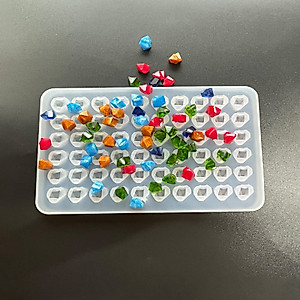 AMZTOART Mold Resin Craft Makes 60 Crystals - Small Crystal Stones Silicone Mold for Resin - Candles - Soap - Ice Cube - Jewelry - 1 Unique Shapes (White)