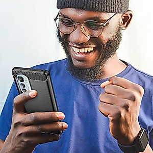 for Motorola Edge 2022 Case, Moto Edge 2022 Case with HD Screen Protector, Fashion Non-Slip Shock-Absorption Flexible TPU Bumper Soft Rubber Protective Phone Case Cover for Motorola Edge 2022, Black