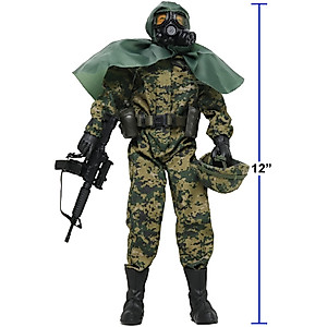 Click N' Play 12-Inch Army Men Action Figures, Military Toys Marine NBC Specialist - Clothes, Weapons Stuff - Army Guys, Elite Force, Soldier Man, SWAT, World Peacekeepers - Men Toys for Boys