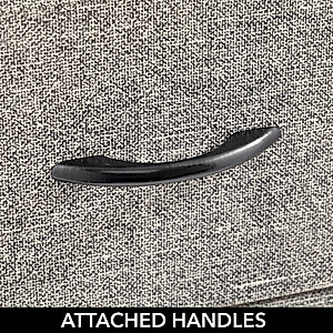 mDesign Modern 3-Drawer Dresser Storage Tower - Sturdy Steel Frame, Wood Top, Wood Handles/Fabric Bins - Organizer Unit for Bedroom, Hall, Entryway, Closets - Margot Collection - Black/Graphite Gray