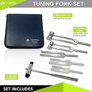 Cynamed Diagnostic Tuning Fork Set with Buck Hammer