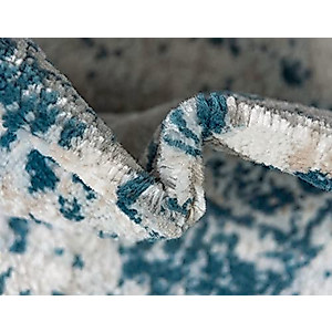 Rugs.com Monte Carlo Collection Rug – 5' x 8' Blue Medium Rug Perfect for Living Rooms, Large Dining Rooms, Open Floorplans