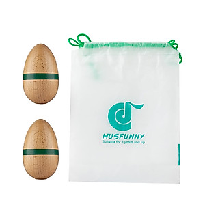 Eggs Shakers, Profession Wooden Egg Maracas Shakers For Adults, Hand Percussion Instrument for Musical Education Party Classroom Prizes (Natural Big)