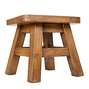 Sea Island Imports Giraffe Design Hand Carved Acacia Hardwood Decorative Short Stool