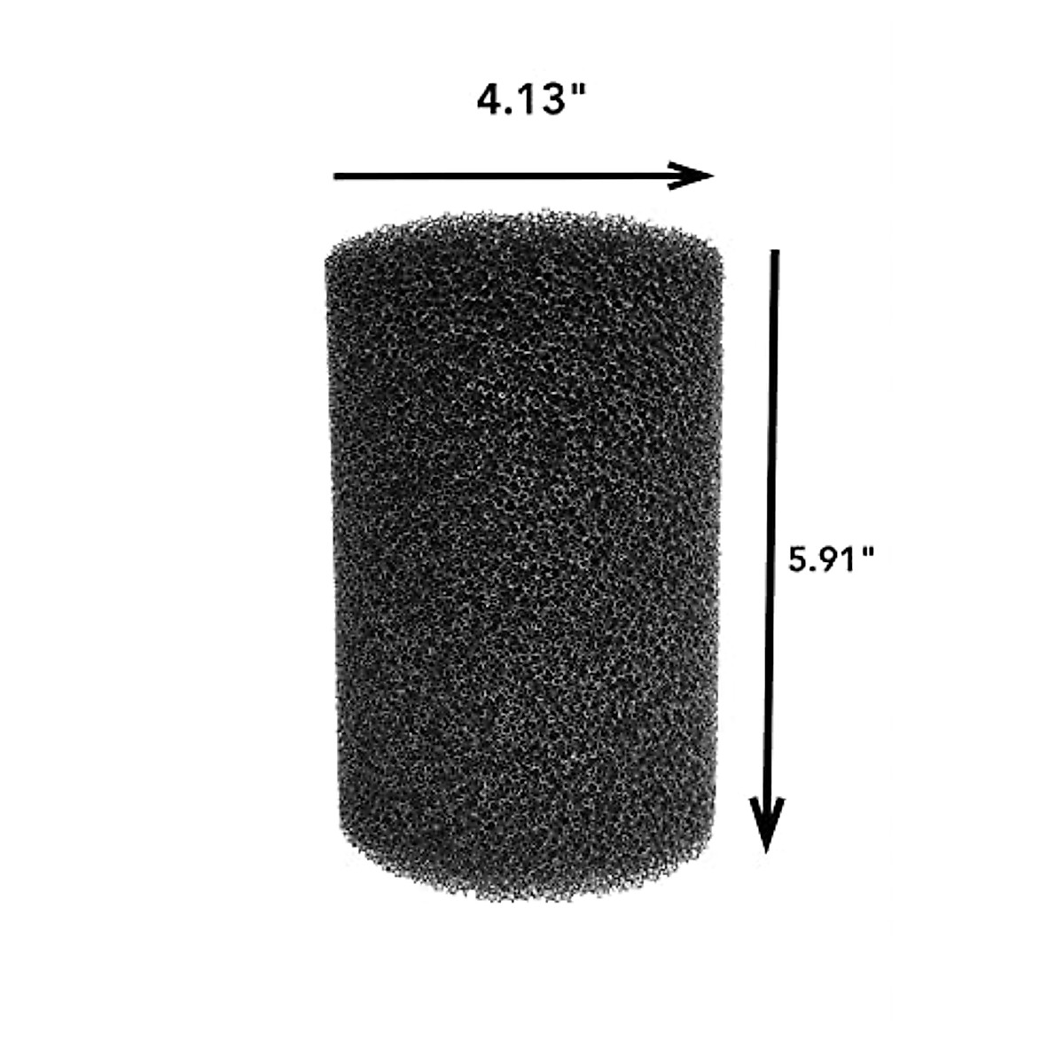 ViaAqua 2 Pack X-Large Overflow Filter Box Intake Round Pre-Filter Foam Sponge 5.91" x 4.13" for Aquariums and Ponds (Coarse 25PPI)