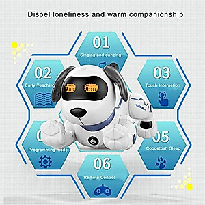 Remote Control Dog, Robot Toys for Kids, RC Robotic Stunt Puppy Voice Control Toys, Remote Control Dancing Programmable Robot Dog Smart RC Robot with Sound Interactive Gift for 6+ Ages Boys and Girls