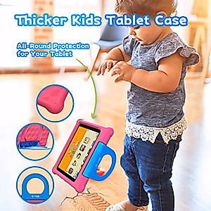 G-TiDE Kids Tablet, 8 inch Tablet for Kids, 5100mAh Big Battery, 2GB+32GB Learning Tablets, 5MP Dual Camera, Fun Kids App - KLAP, Parental Controls, Screen Protector, Toddler Tablets Case, Pink