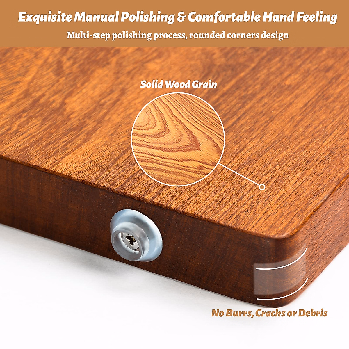 Brosisincorp Real Solid Sapele Wood Cutting Board One Piece No Glue Non Toxic All Whole Single Wood Butcher Block Thick Hard Wood Heavy Duty Edge Grain (X-large, 17.71"L*11.81"W*1.18"Th)