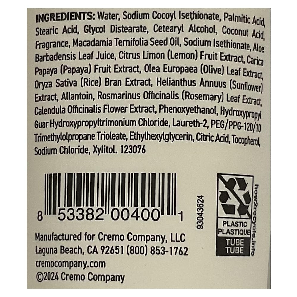 Cremo Classic Citrus Shave Cream 6 oz (Pack of 5)