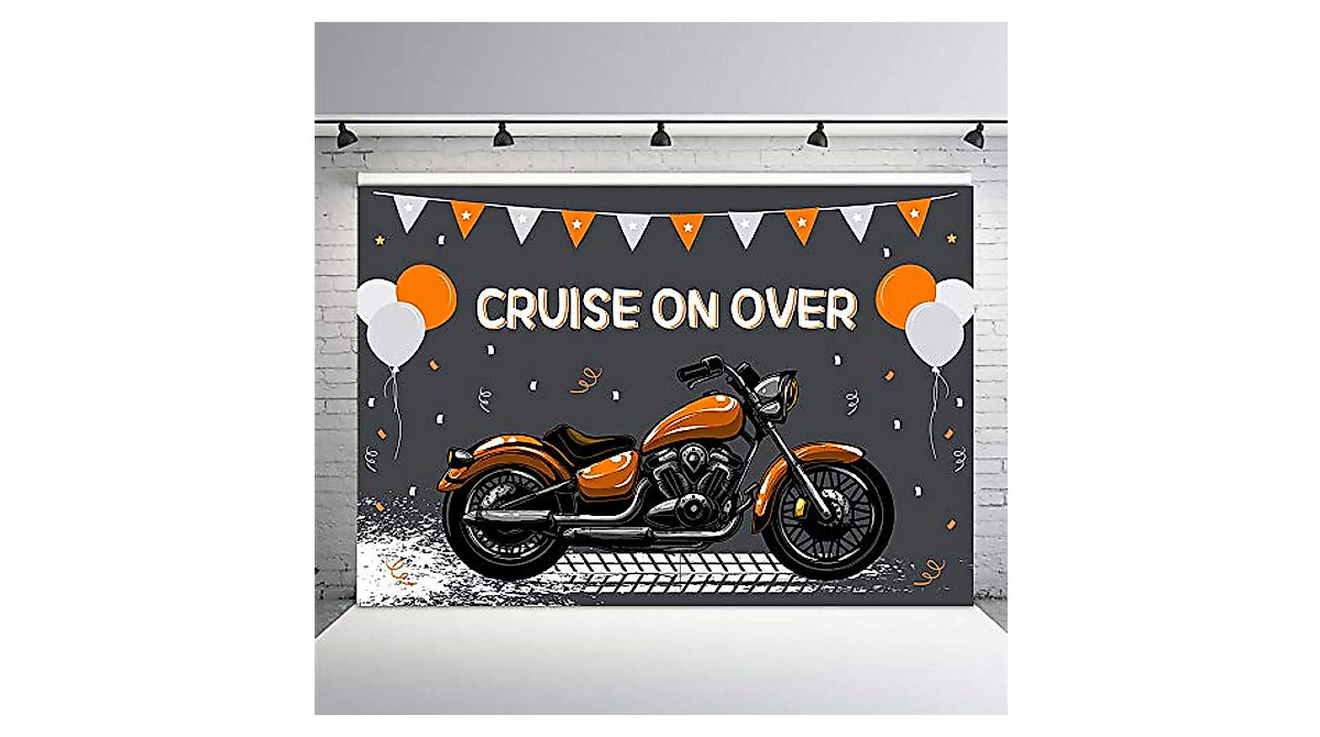Motorcycle Boy Birthday Backdrop - Perfect for 1st Birthday Parties