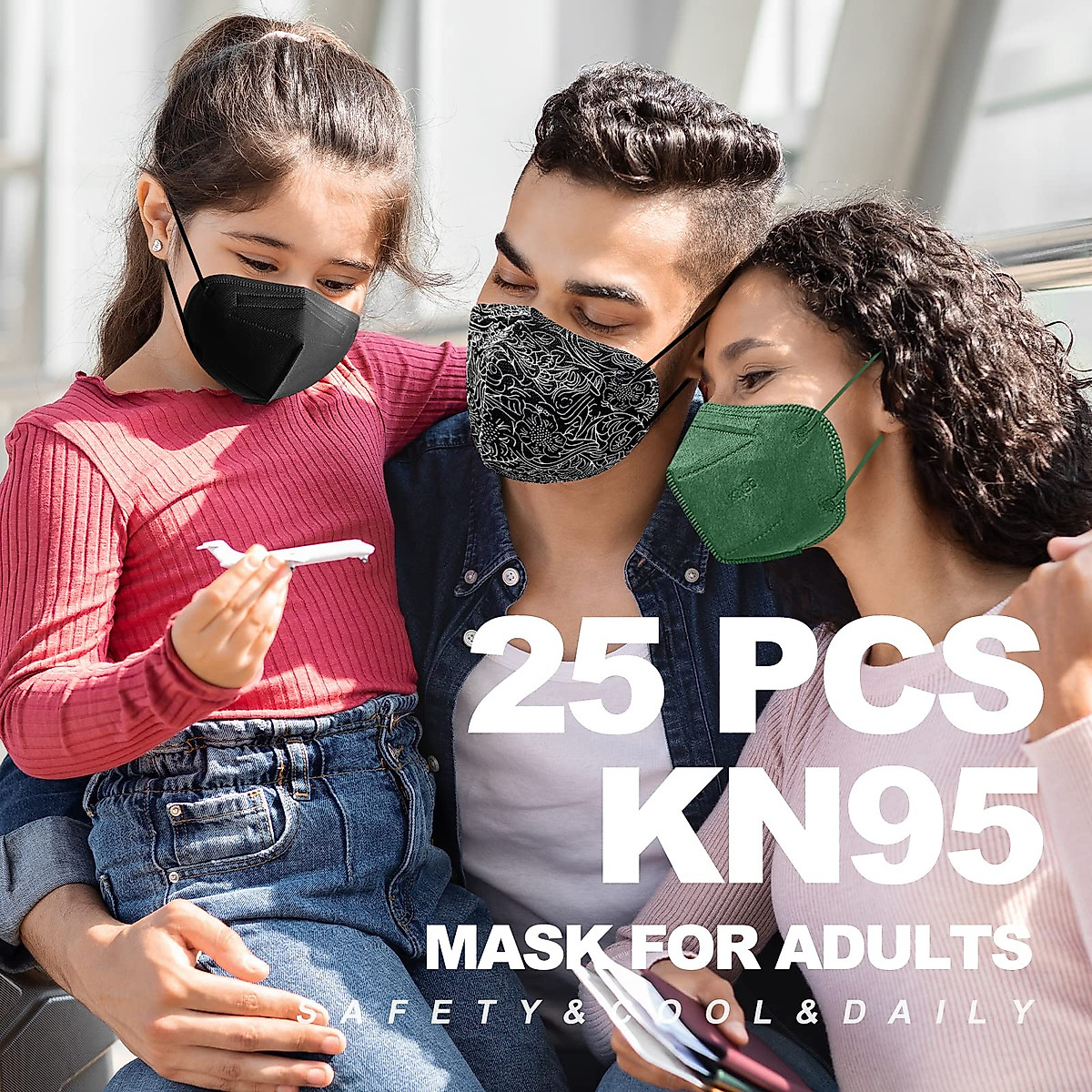 KN95 Face Masks, KN95 Mask, 25 Pack Individually Wrapped KN95 Face Masks, 5 layer Colorful KN95 Masks with Designs for Adults Women Men Teen Workout Outdoor