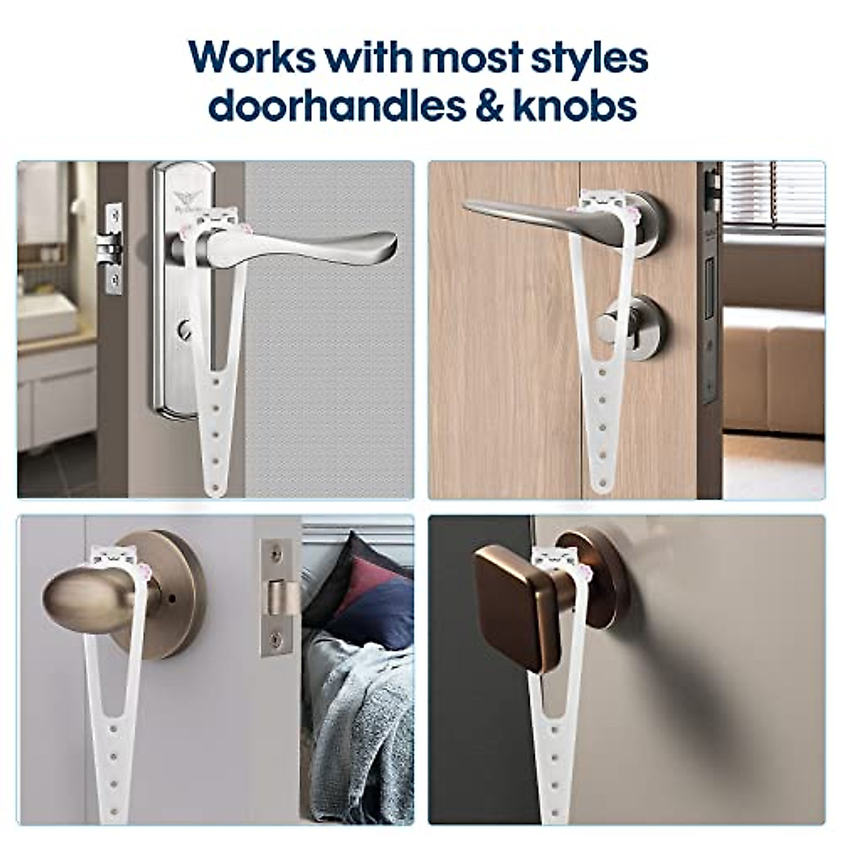 2 Pack Cat Door Holder Latch & Cat Door Stopper. 5 Adjustable Door Strap for Cats to Dog Alternative to Keep Dogs Out of Cat Litter Boxes and Food.No Cut Cat Door Interior Door