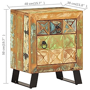 YPWRENH Chest of Drawers Cabinets Nightstand 15.7 "x11.8 x19.7 Solid Reclaimed Wood Suitable for bedrooms, Living Rooms and Kitchens
