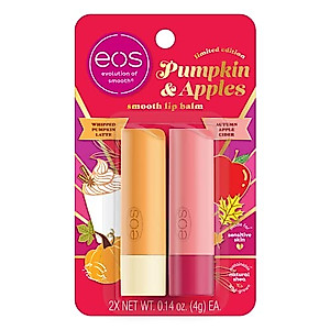 eos Limited Edition Smooth Lip Balm, Whipped Pumpkin Latte & Autumn Apple Cider, Made for Sensitive Skin, All-Day Moisture, Multicolor, 2 Piece set