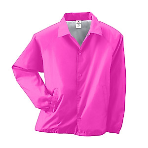 Augusta Sportswear Mens Nylon Coach Jacket/Lined Jacket, Power Pink, Small US