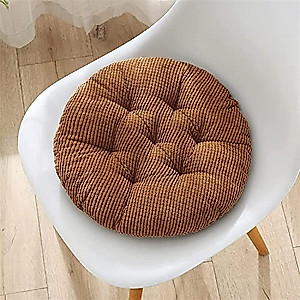 Chair Pad Round Chair Seat Pads Comfortable Thick Cotton for Dining Chairs Padded Indoor Outdoor Cushions for Garden Patio Home Kitchen Office Car Seat (Color : Coffee, Size : 43x43cm)