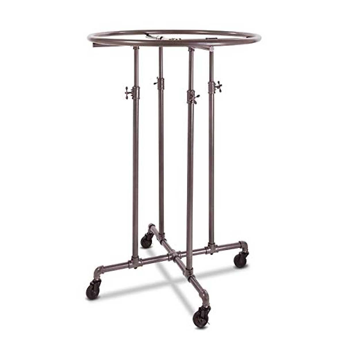 Econoco PSRD36 Adjustable Height Pipeline Round Garment Rack, 36" Dia.