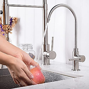 W AWESTEEL Kitchen Bar Sink Filtered Drinking Water Faucet Tap Non-air Gap Reverse Osmosis Brushed Stainless Steel