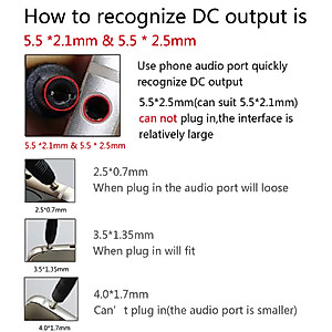 (Plesae Check The Output Size by Pic) DIKOO AC Power Adapter Output 6V 1A Wall Charger DC Adapter 3ft Length US Plug 5.5 x 2.5/5.5 x 2.1mm