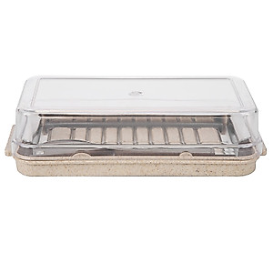 Weohoviy Butter Dish, Stainless Steel Butter Cutter Container Multi-Purpose Butter Storage Box with Transparent Cover for for Cream Cheese Cake(Wheat Bottom), Weohoviyo3tvxew7z520-12