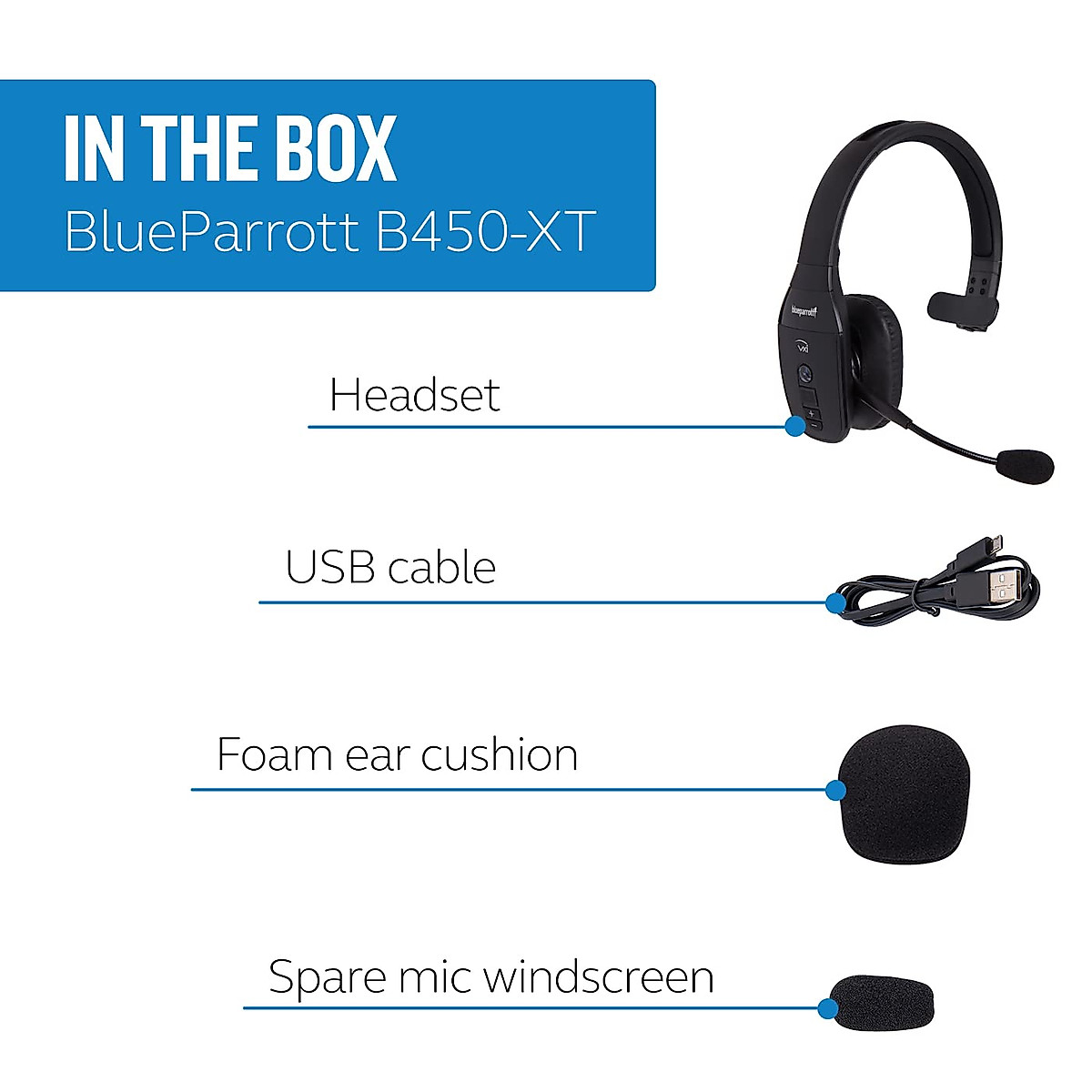 BlueParrott B350-XT 203475 Noise Canceling Bluetooth Headset