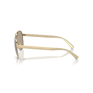 Versace Man Sunglasses Pale Gold Frame, Brown Tampo Lenses, 58MM