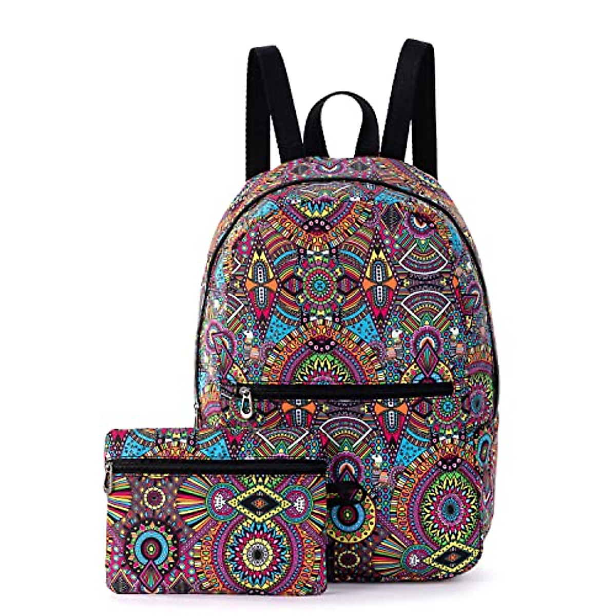 Sakroots Womens Eco-twill Sakroots On The Go Packable Backpack in Eco Twill, Rainbow Wanderlust, One Size US