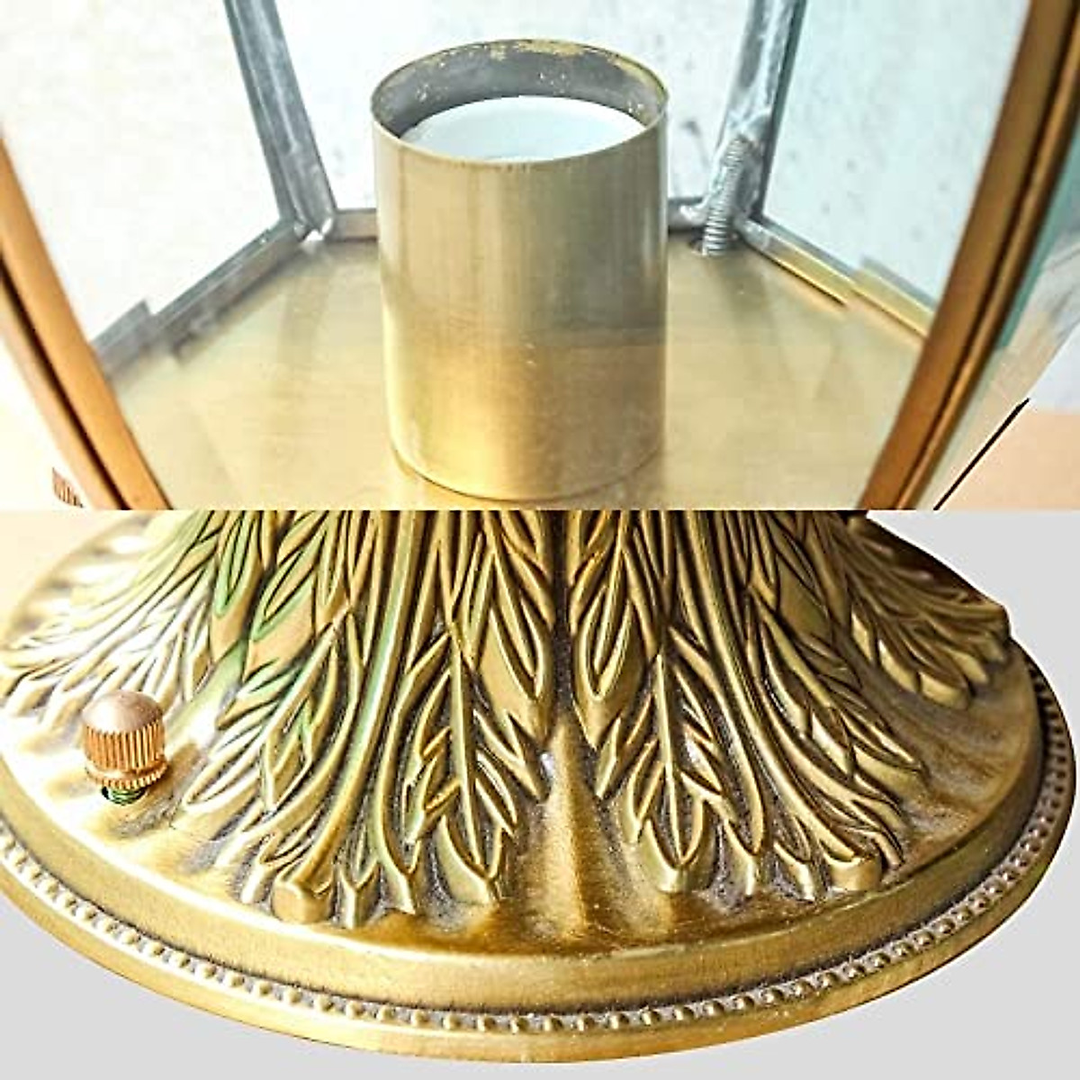 MODEBHD Retro European E27 LED Garden Landscape Waterproof Column Lamp Post Pillar Light Vintage Outdoor Table Lamp Rainproof Lawn Garden Lights Aluminum Street Post Lights