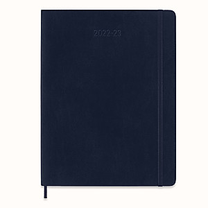 Moleskine Classic 18 Month 2022-2023 Weekly Planner, Soft Cover, XL (7.5" x 9.75"), Sapphire Blue