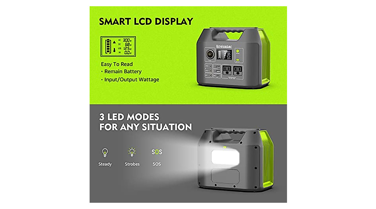 Portable Power Station 300W EnginStar Solar Generators 80000mAh Power ...