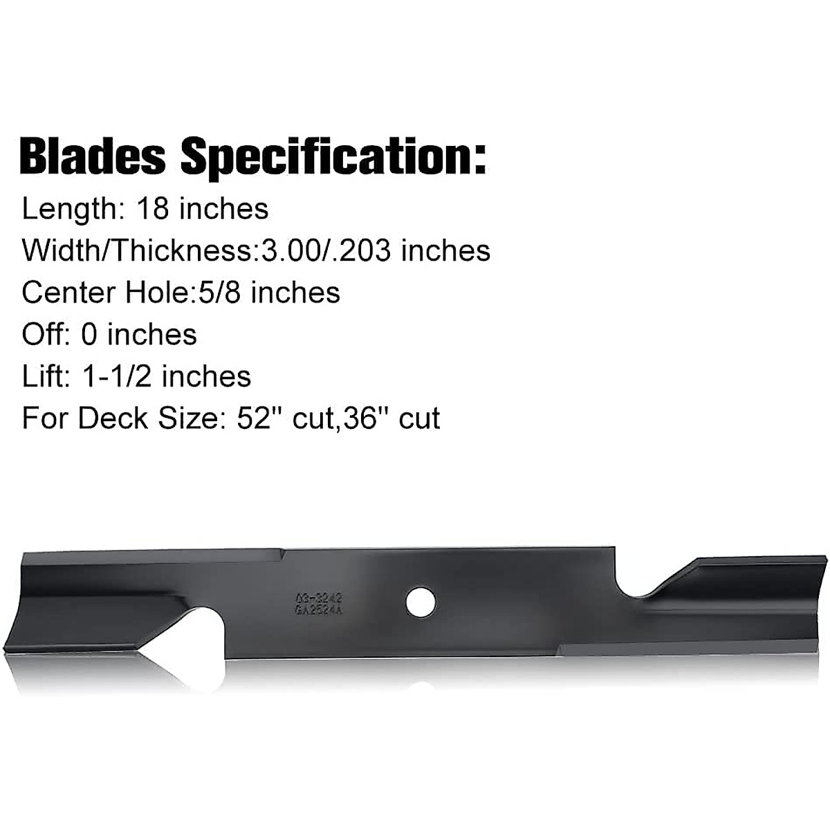 Grasscool 482878 Mower Blades for Scag Tiger Cub Wildcat Turf Tiger 36'' 52'' Deck Lawn Mower Replace Ferris 21227S 5101756s 5021227 Scag 482462 481711 48108 Encore 481707(3 Pack)
