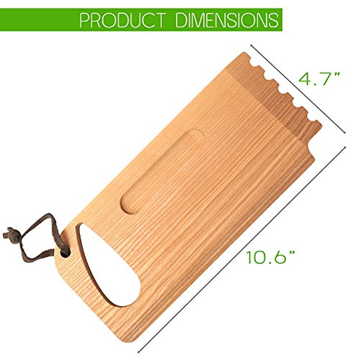 Mr.Art Wood BBQ and Grill Wooden Scraper Tool, Size 10.6” x 4.7” – Made in Europe, Barbeque Cleaner with Grooved and Flat Edge – 100% Natural One-Piece Ash Wood