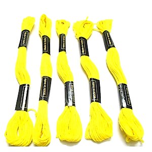 Goelx Skein Embroidery Thread Floss/Jewelry Making Craft Thread Pack of 25 Skeins - Yellow