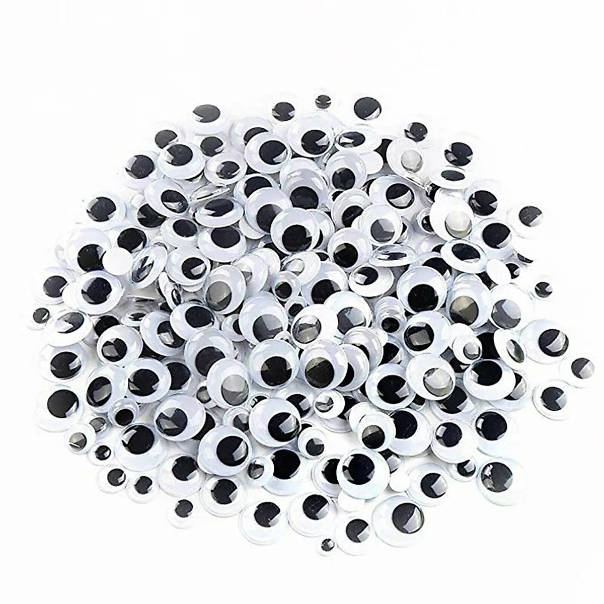 LinaLife 700 Pieces 4mm -12mm Black Wiggle Googly Eyes with Self-Adhesive for Craft Decorations Google Eyes for Crafts DIY Scrapbooking Crafts (7 Sizes) with Box