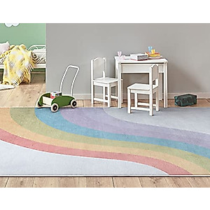 Well Woven Kids Rainbow Rug, 5' x 7', Multi Color