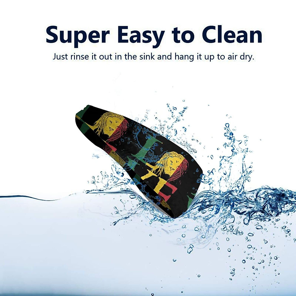 JZDACH Absorbent Sports Headband Stretchy Cute Sweat Bands Soft Workout Head Bands Rasta Lion Jamaican Reggae Love Hairband Sweatband for Fitness Exercise